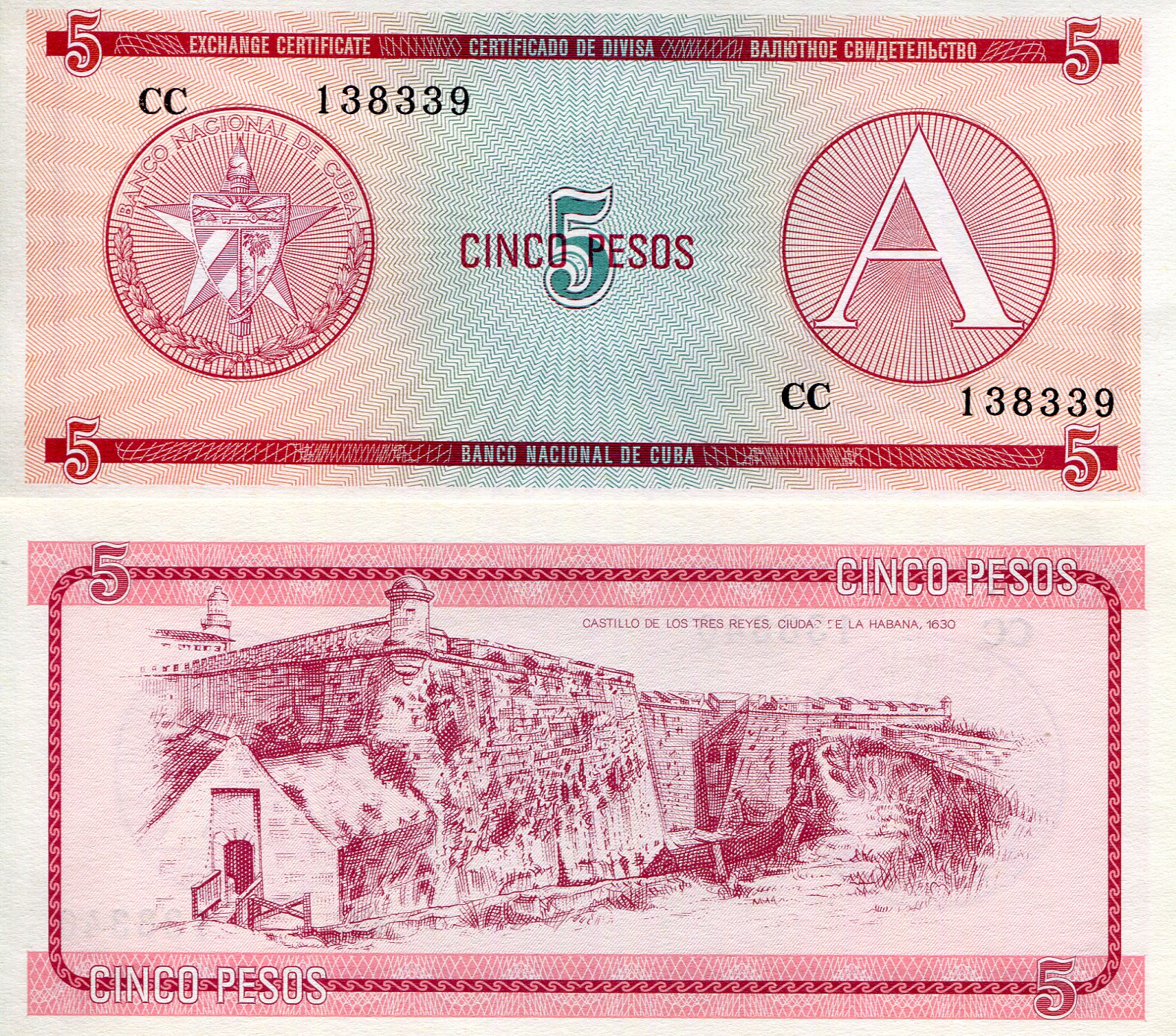 RWM | Cuba 5 Pesos UNC pick #: FX3