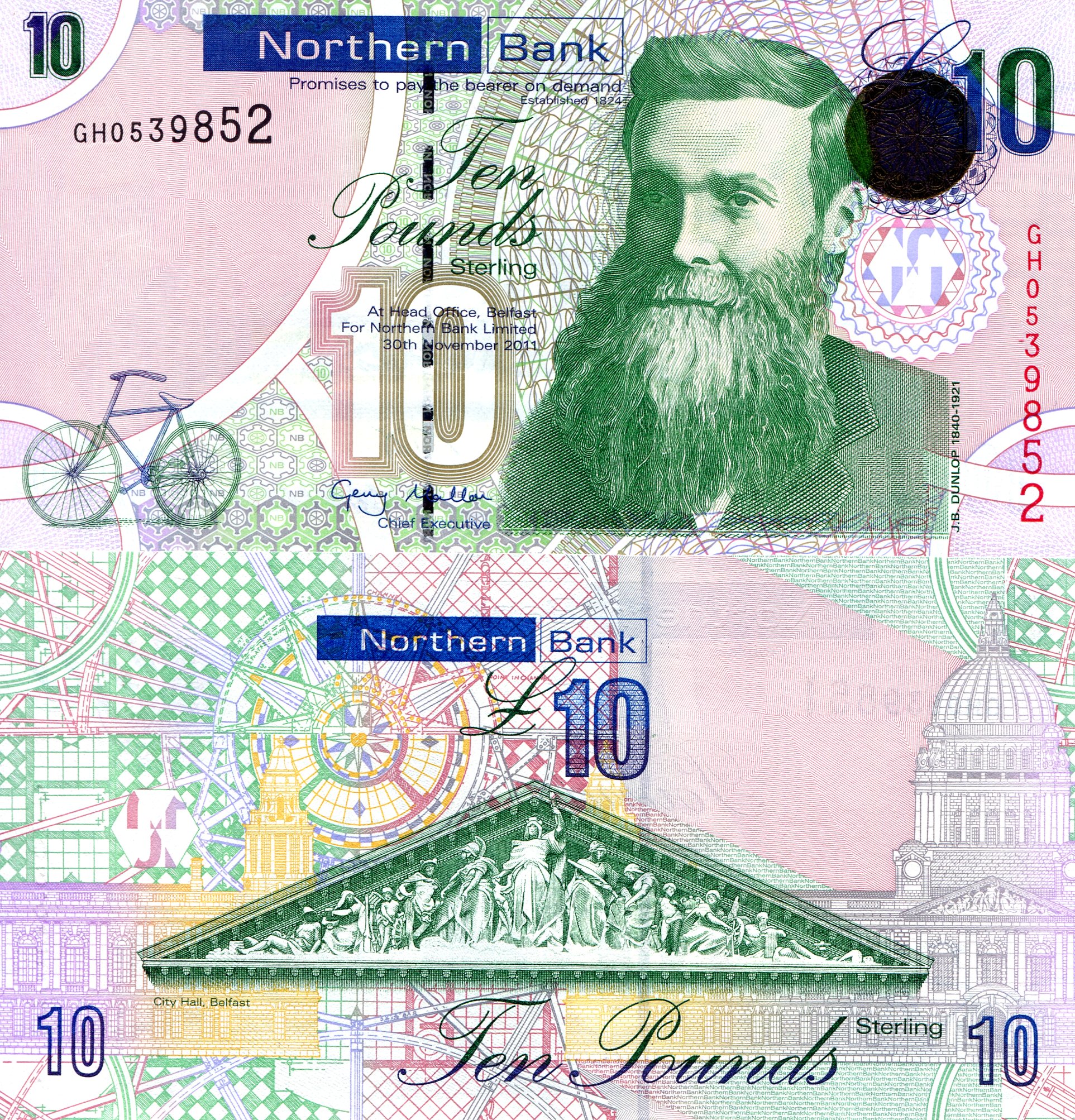 RWM | Ireland, North 10 Pounds UNC pick #: 210b