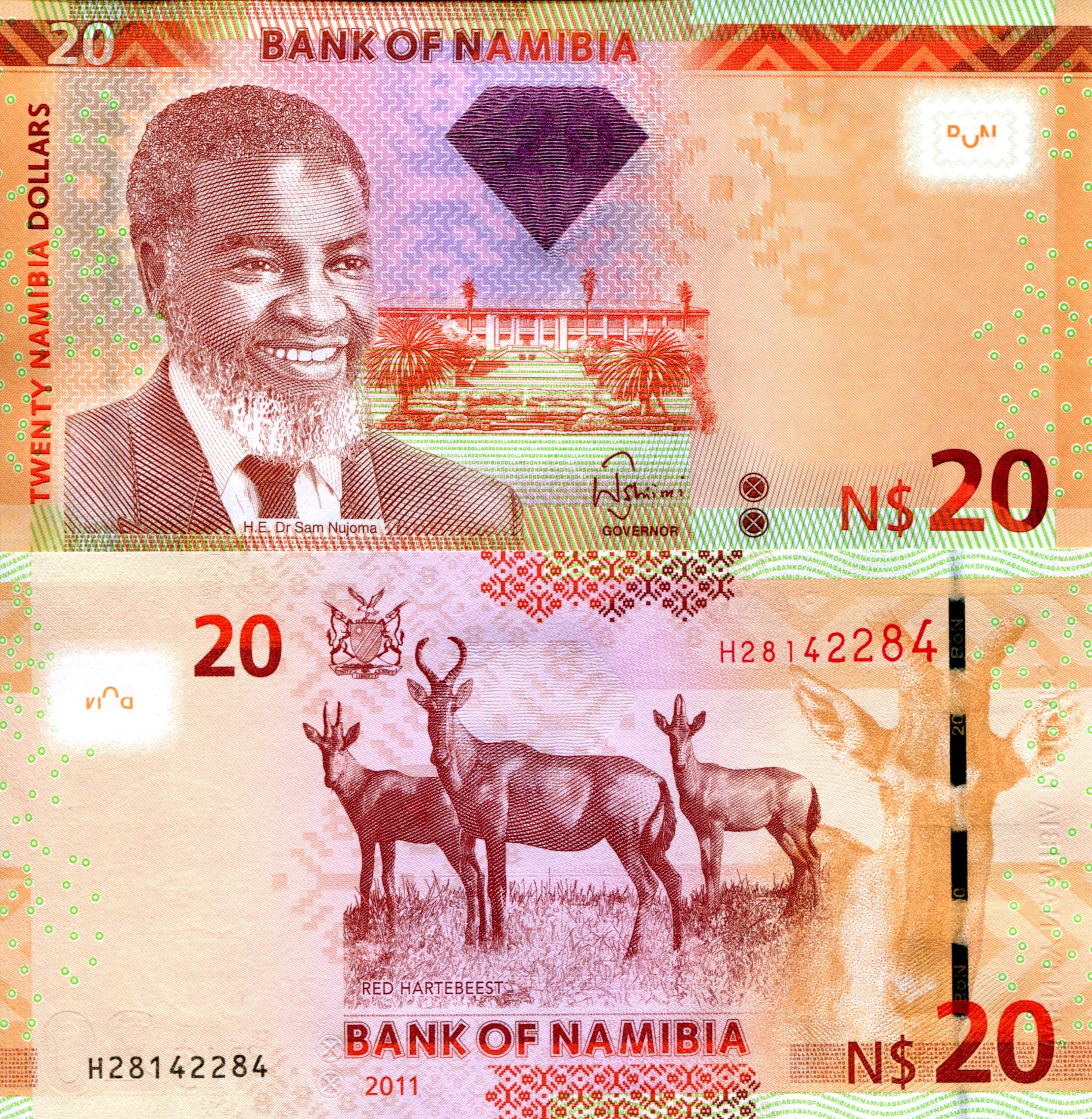 RWM | Namibia 20 Dollars UNC pick #: 12a