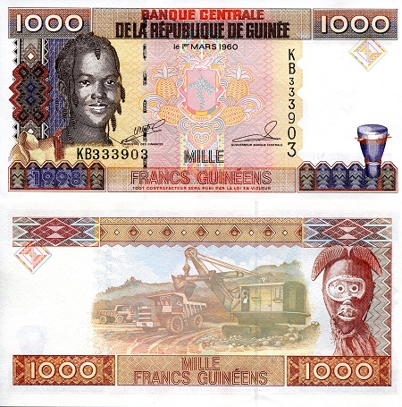 RWM | Guinea 1,000 Francs UNC pick #: 37a