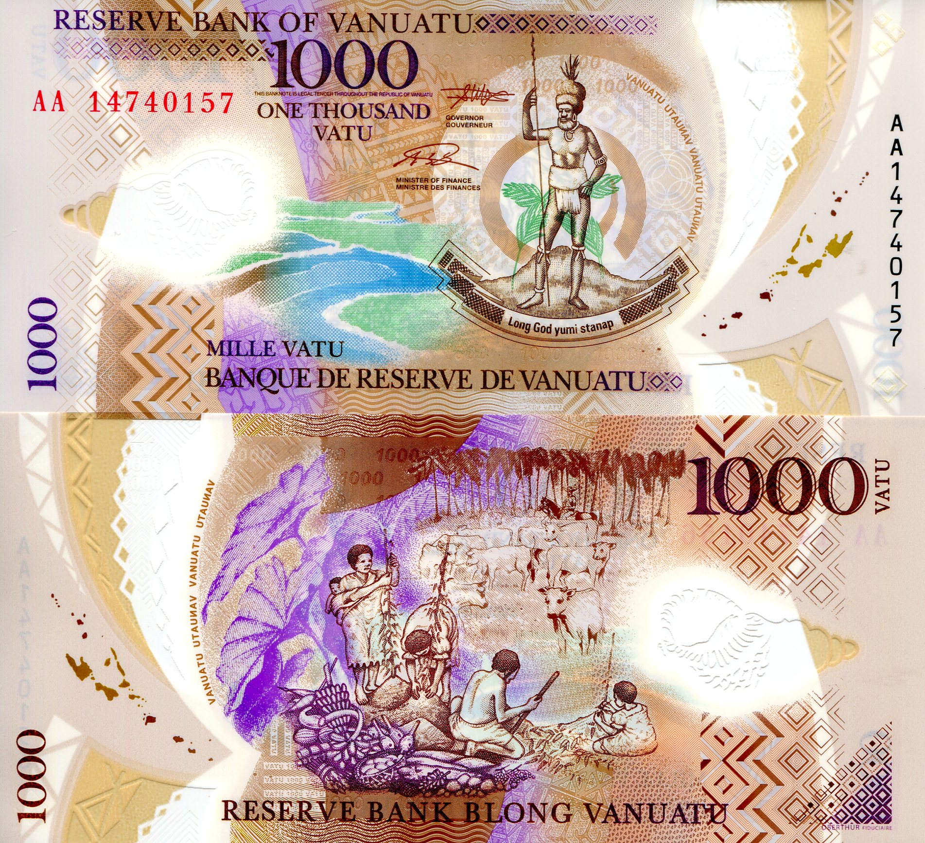 RWM | Vanuatu 1,000 Vatu UNC pick #: 13